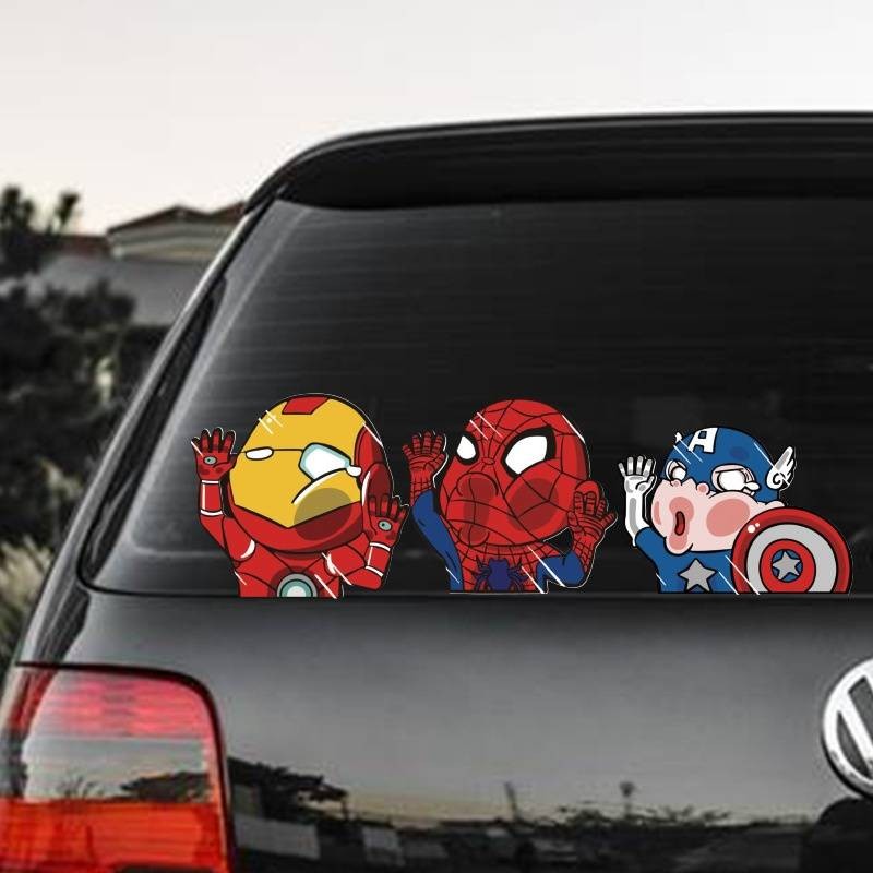 Avengers Car Motorcycle Stickers Helmet Stickers Marvel Iron Man Car ...
