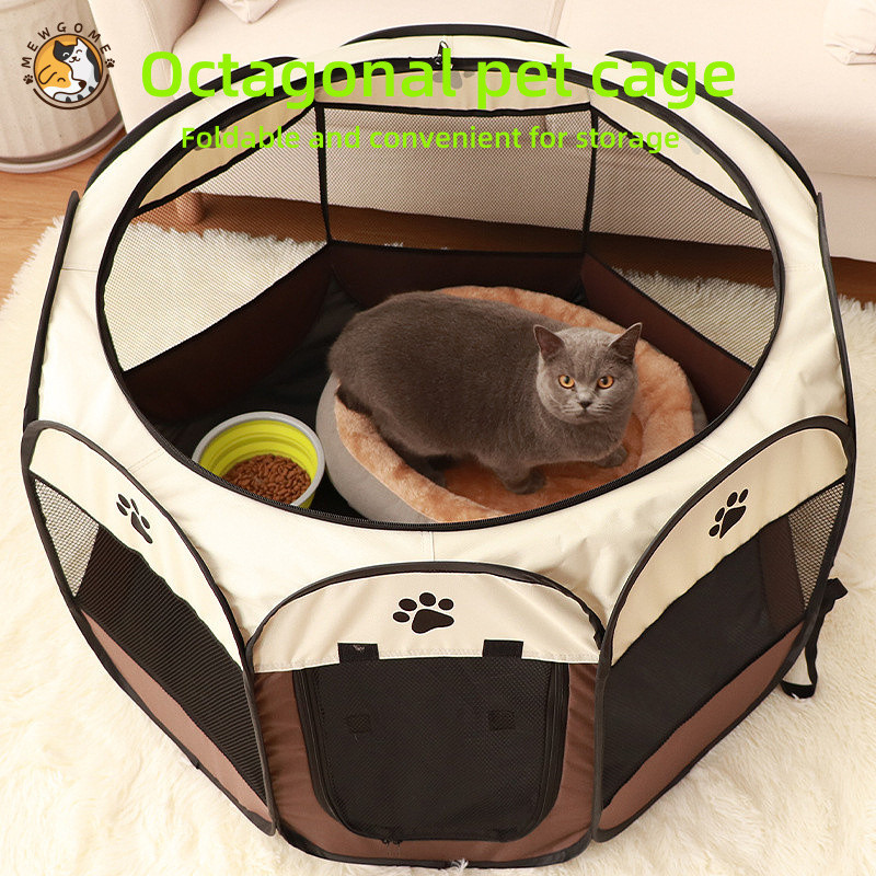 Mewgome | Pet Tent Octagonal Cage Fence Cat Cage Foldable Cat Cage ...