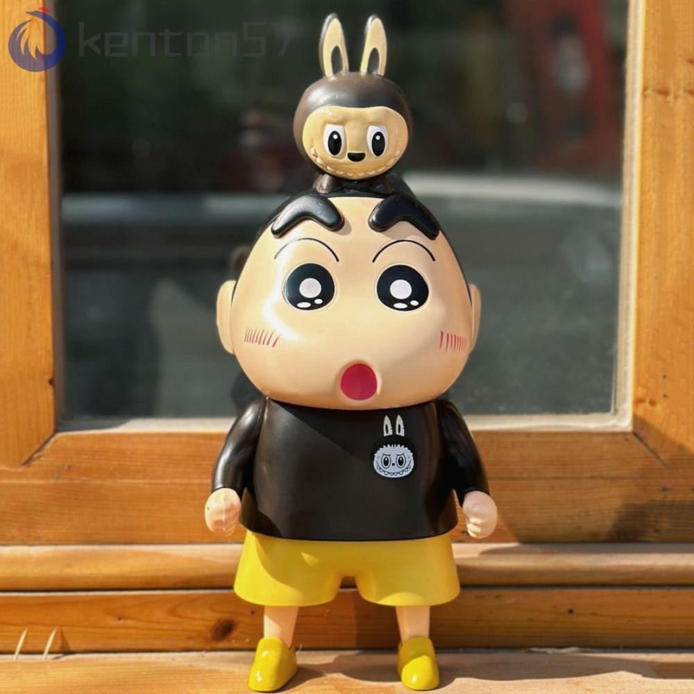 KENTON Labubu Crayon Shin Chan Piggy Bank, Anime Large Labubu Crayon ...