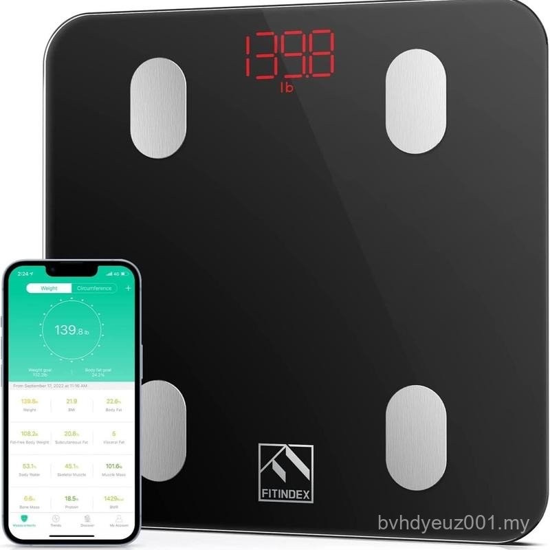 FITINDEX Smart Body Scale with App Sync, Bluetooth Weight Scale Body ...