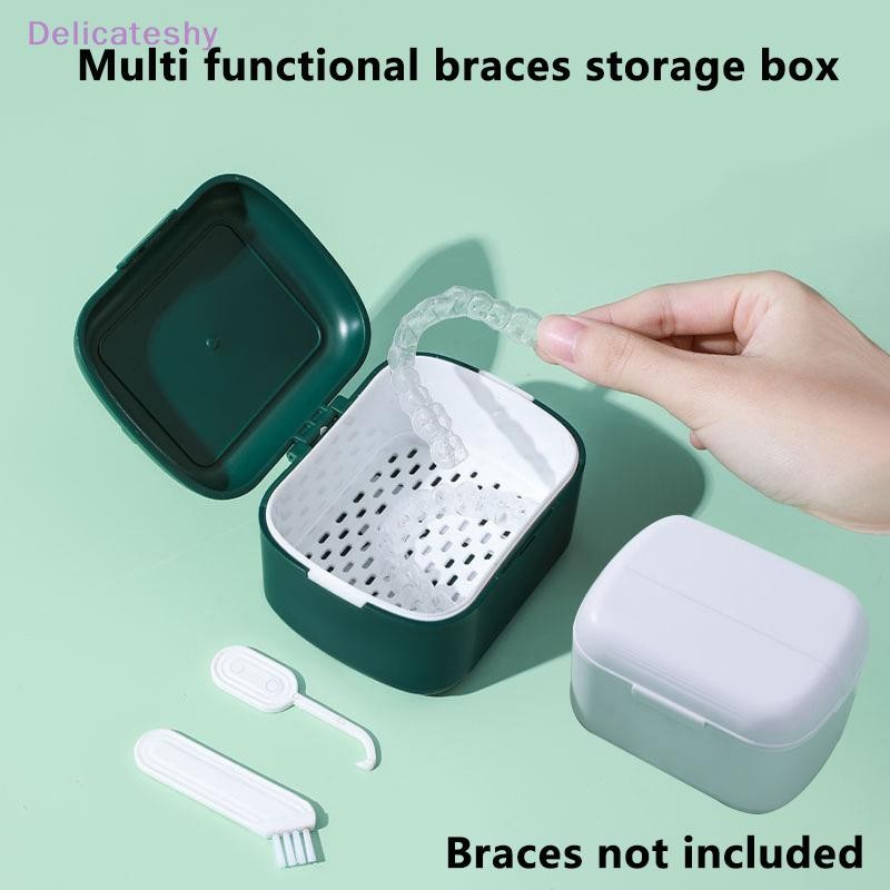 Delicateshy Retainer Case Portable Mouth Guard Box Oral Cleaning False ...