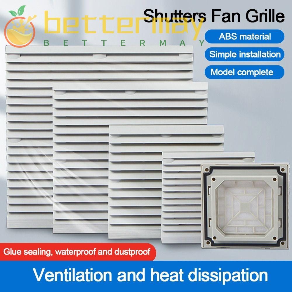 BETTER-MAYSHOW Cabinet Ventilation Filter, White ABS Shutters Fan ...