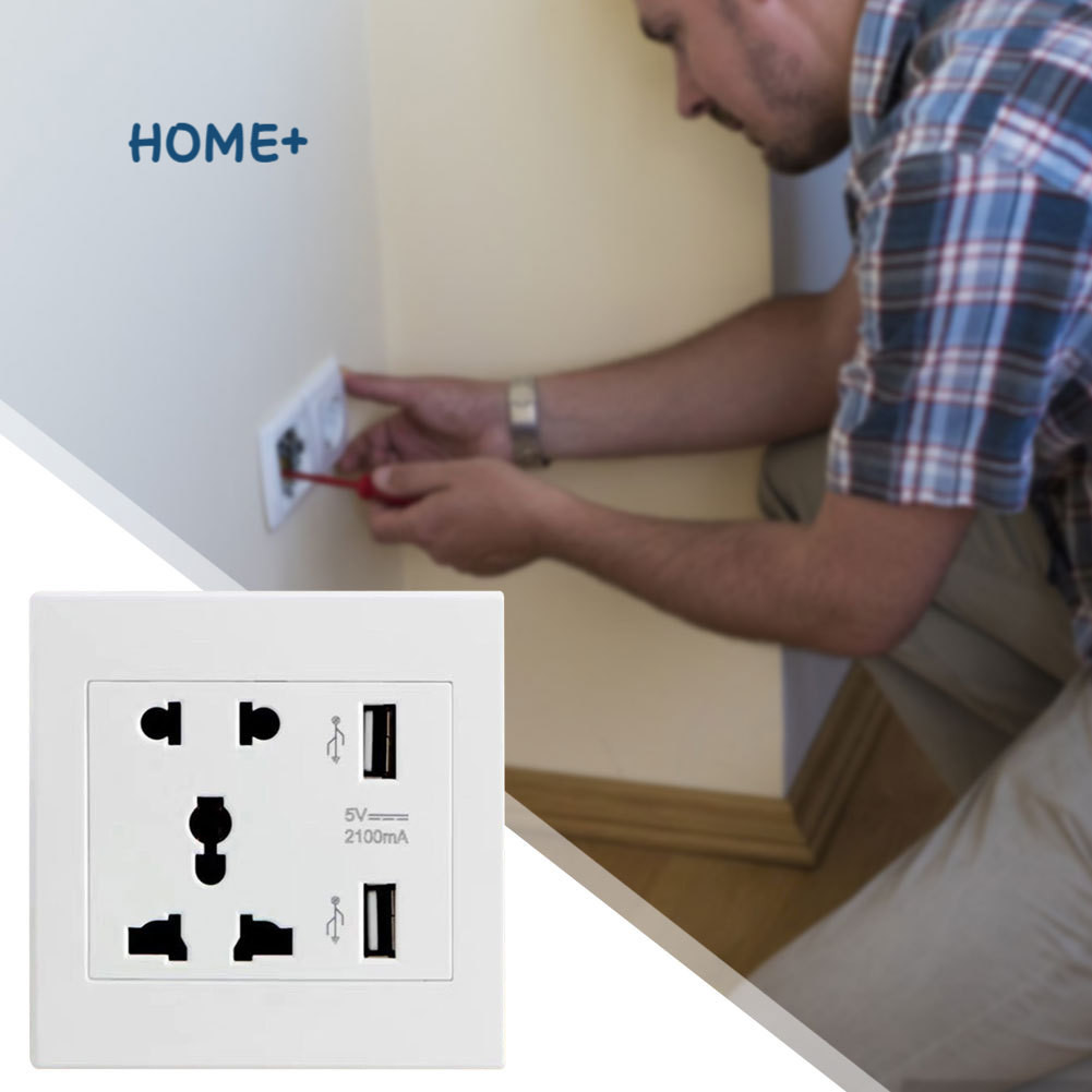 5 Hole Universal Socket Space Saving Wall Power Socket For Home/Office ...