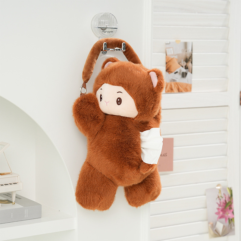 Dreamerhouse Cute Cartoon Plush Tissue Box Hanging Tissue Bag Home ...