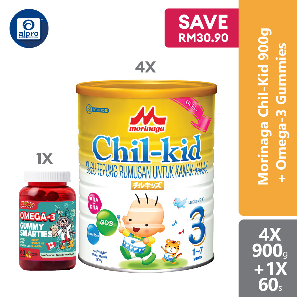 Morinaga Chil-Kid (Oishi) 900g + Gummykids Omega-3 Gummy Smarties 60s (PWP Bundle 4+1) | Shopee ...