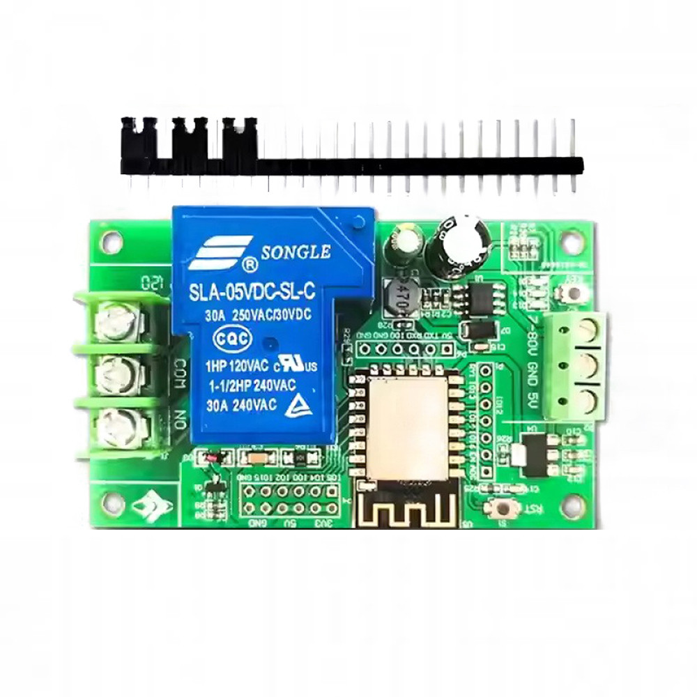 DC7-80/5V Power Supply ESP8266 WiFi 1 Channel 30A Relay Module Onboard ESP-12F WiFi Module ...