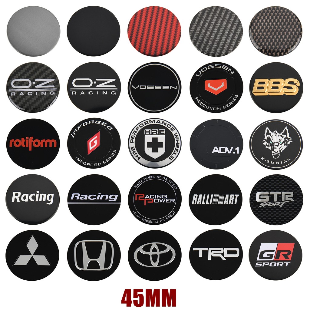 45MM Car Racing Wheel Center Sticker OZ VOSSEN INFORGED GTR HONDA MUGEN ...