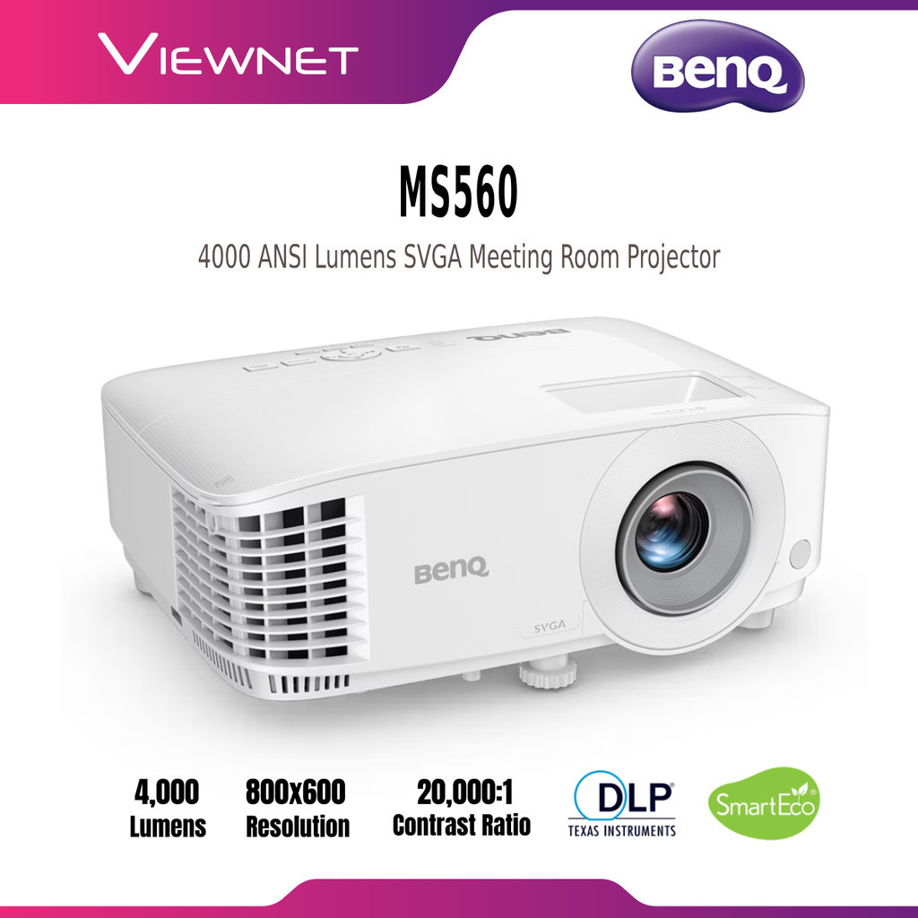 BENQ MS560 4000 LUMENS SVGA 800x600 DLP PROJECTOR WITH BUILT-IN SPEAKER ...