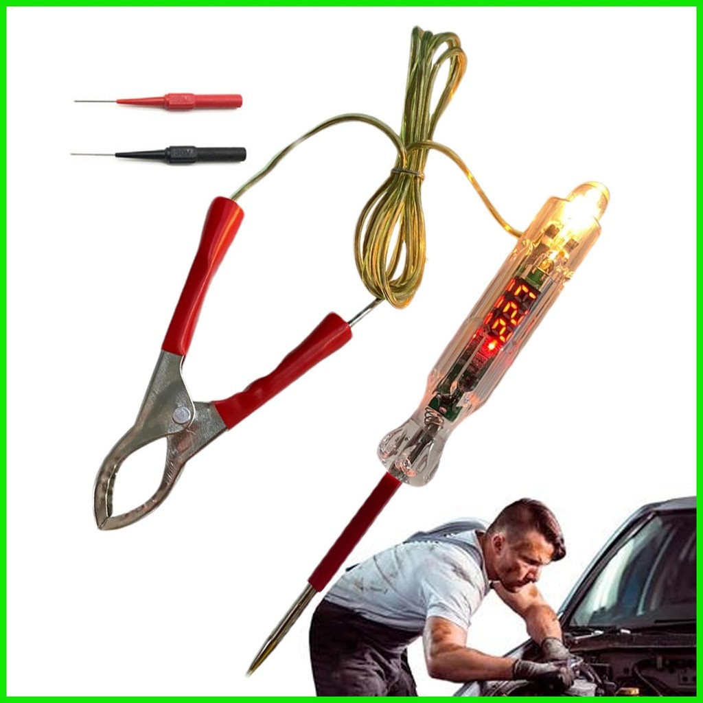 Car Fuse Tester Digital Led Circuit Tester Electrical Voltage Detection With Sharp Probe