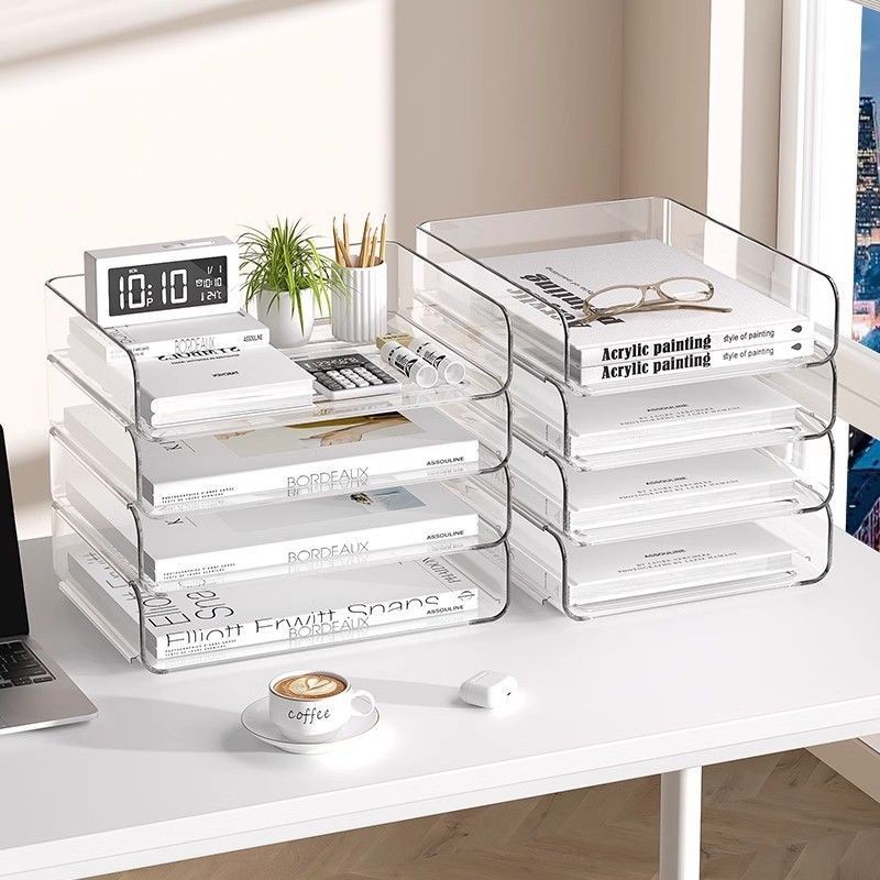 Transparent Transparent Desktop File Storage Rack Office a4 Paper ...