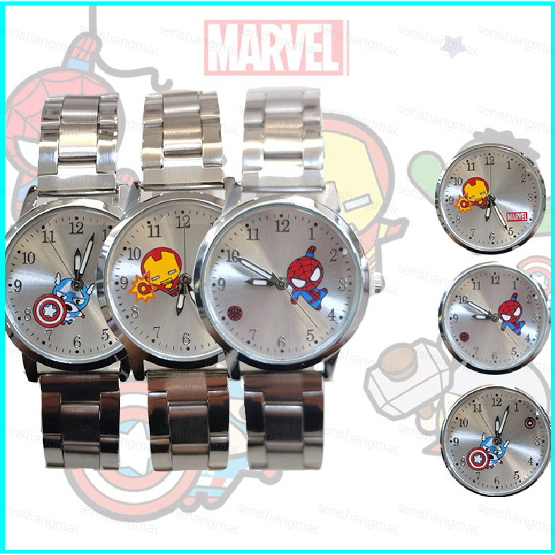 PS1 Watch For Kid Marvel Spider-Man Waterproof Stainless Steel Cartoon ...
