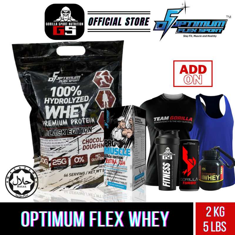 Optimum Flex Hydrolyzed Halal Whey Protein Lean Muscle Fit Body Naik ...