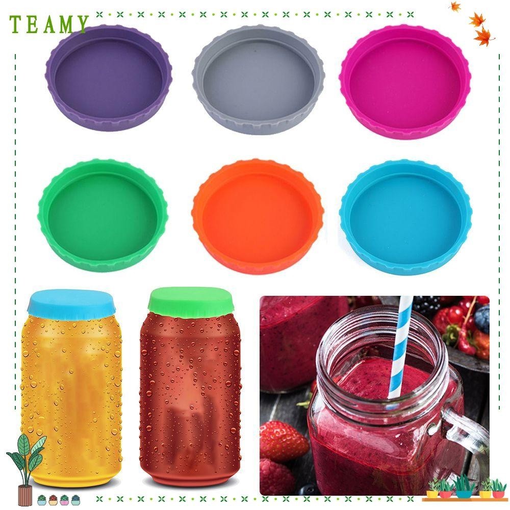 TEAMY 6pcs Silicone Soda Can Lids Cans Mark Soda Saver Can Topper ...