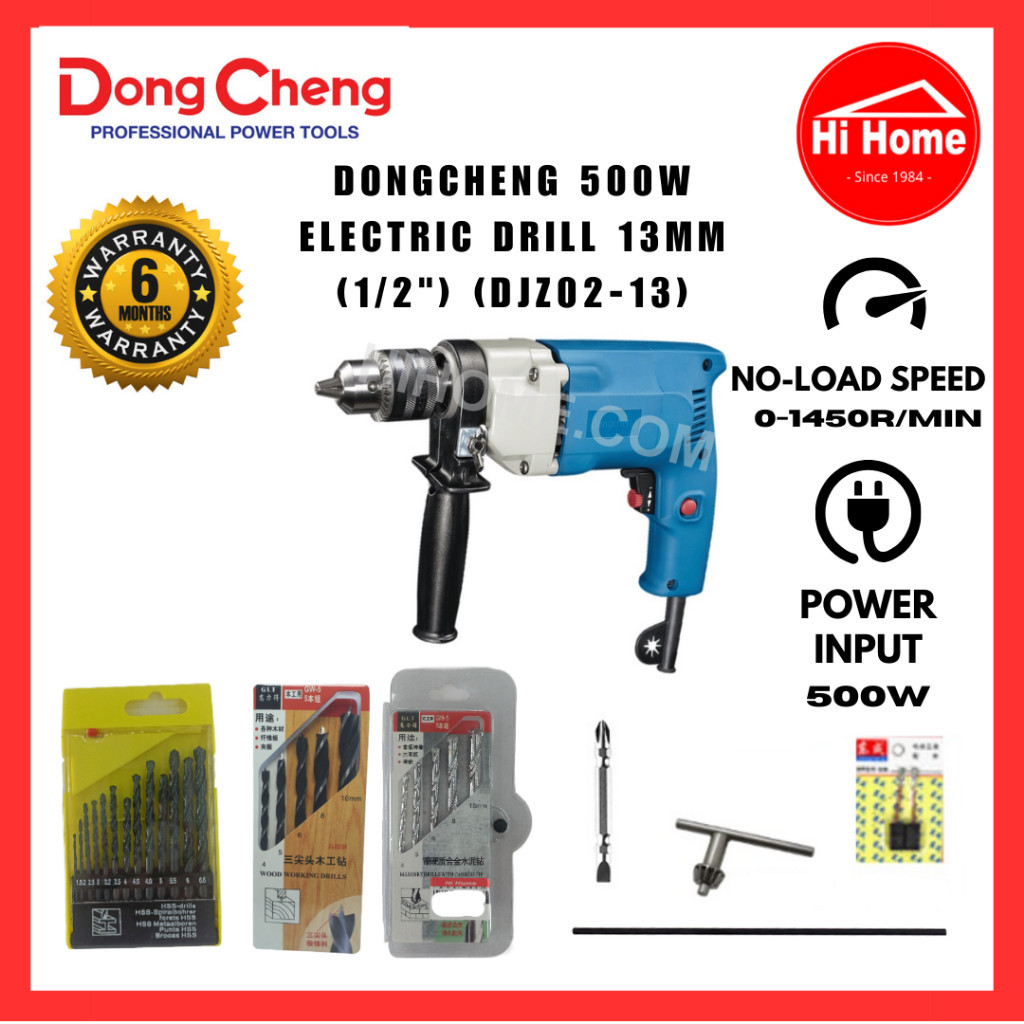 DongCheng 500W 13MM ELECTRIC DRILL MACHINE WOOD METAL STONE Drill Mesin ...