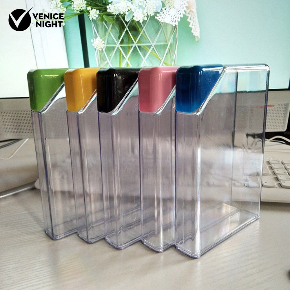VENICENIGHT 450ML Creative Book Paper Shape Transparent Portable Flat ...
