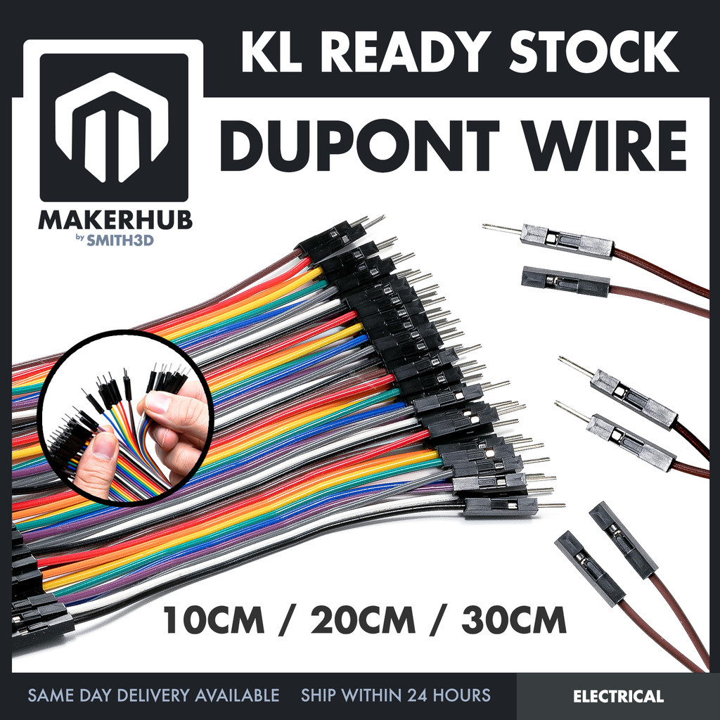 40pcs Dupont Wire 10cm 20cm 30cm for Breadboard DIY Experiment Jumper ...