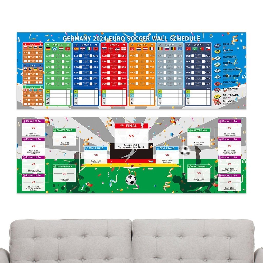 European Football Poster German Soccer Schedule Wall Chart European ...