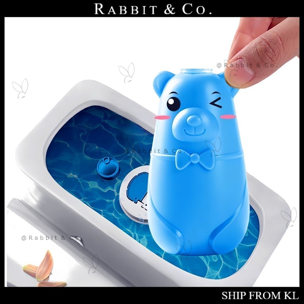 R&C 200g Cute Blue Bear Toilet Cleaner Magic Automatic Flush Toilet ...
