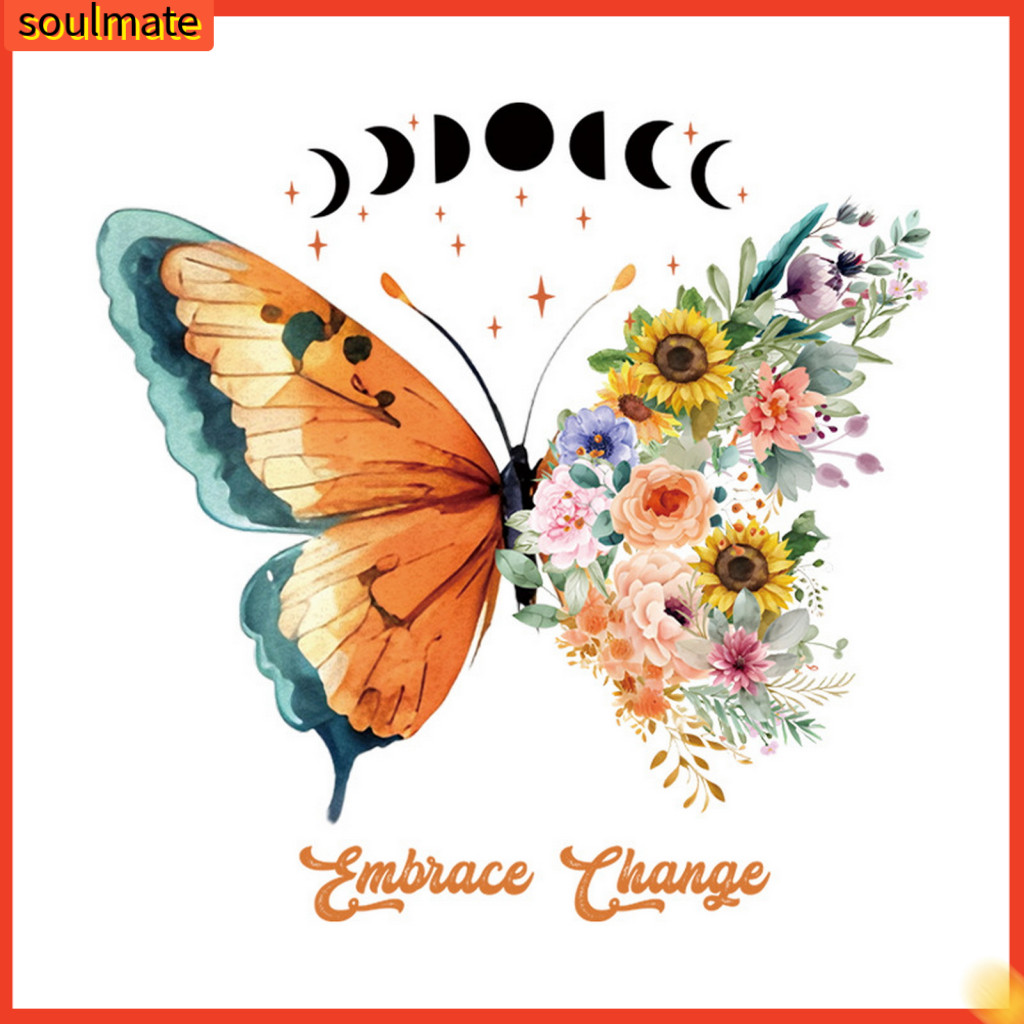Soulmate Butterflies And Flower Toilet Decal Colorful Butterflies Toilet Sticker Beautiful