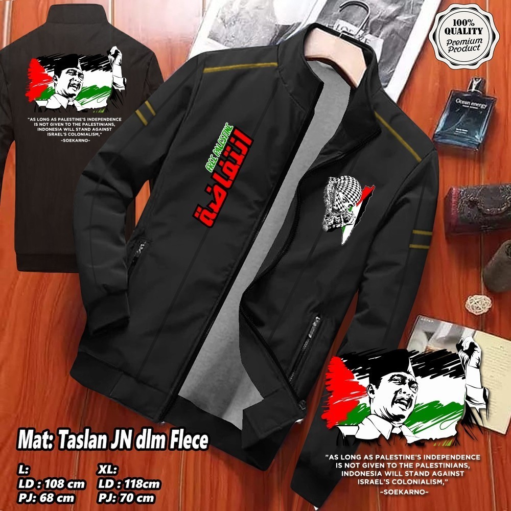 NEWEST PALESTINE SOEKARNO PARACHUTE JACKET / RETURNABLE SAVE PALETINE ...