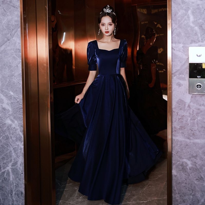 Hawlife Korean Blue Prom JS Ball Evening Civil Wedding Debut Graduation ...