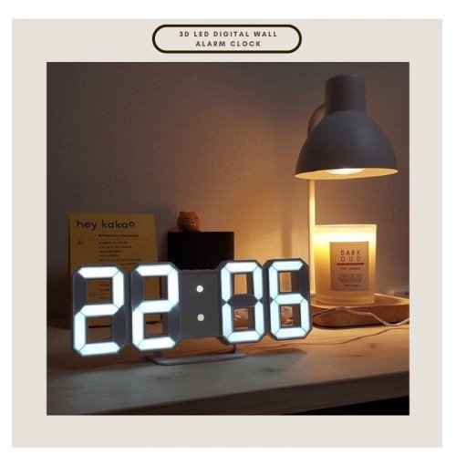 Multifunction 3D LED Digital Wall Alarm Clock with Night Mode Cable ...