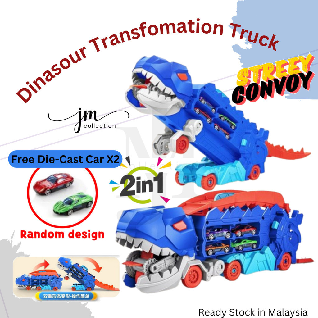 Ready Stock !!! Dinosaur Transformation Truck with Free 2Pcs Alloy ...