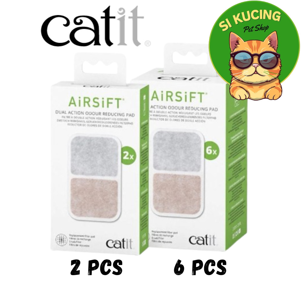 Catit AAirsift Dual Action Odor Reducing Pad Filter Replacement for ...