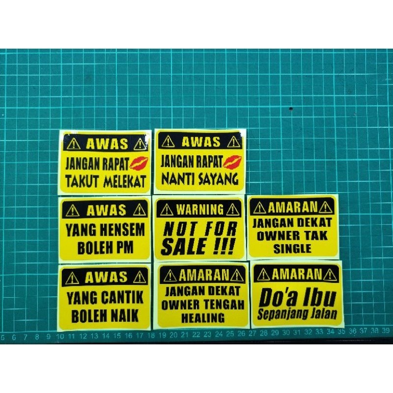 Sticker Awas Amaran Yang Hensam boleh pm/Yang cantik boleh naik/doa ibu ...
