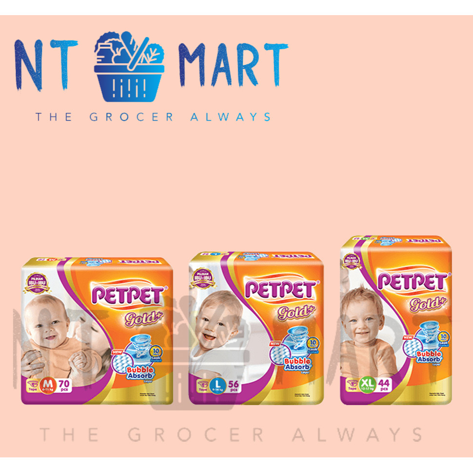 PetPet Diapers GOLD Mega Pack S80/M70/L58/XL44 / JUMBO PACK M48 / L44 ...