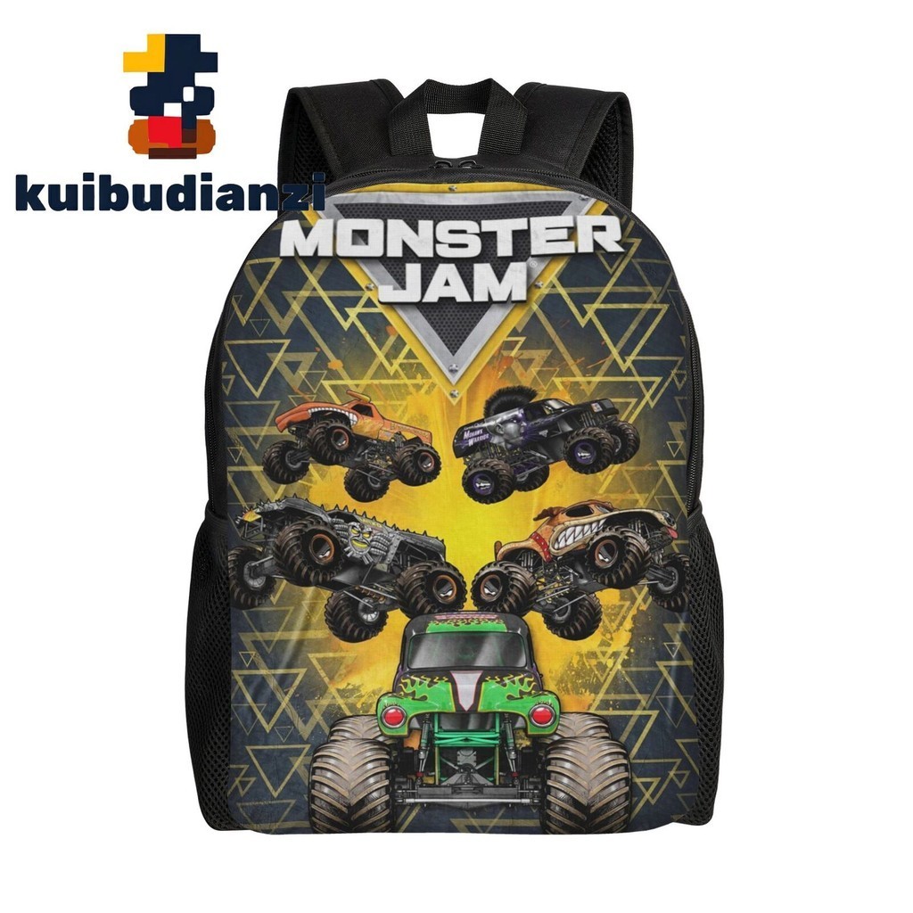 Monster Jam School Backpack for Men Print Backpack Teenagers Nylon ...