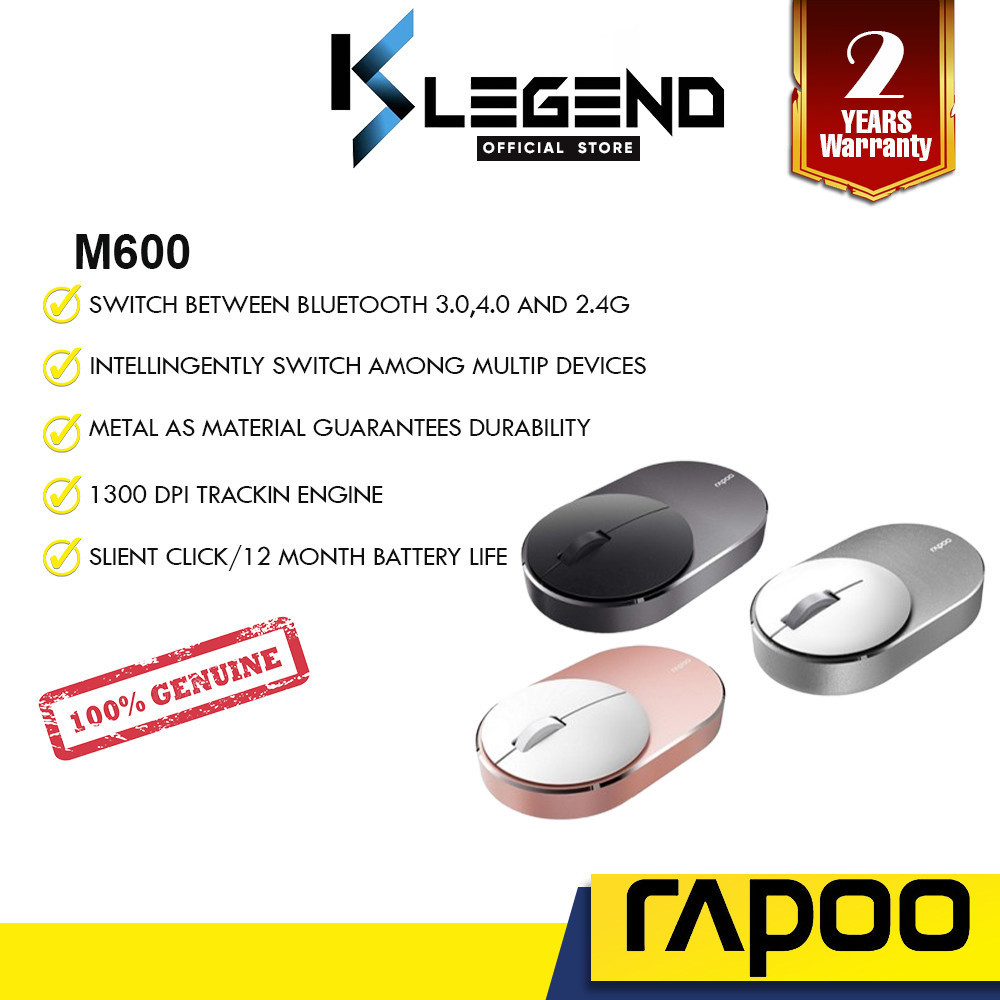 Rapoo M600 Mini Silent Multi-mode Wireless Mouse - 2 Year Warranty ...