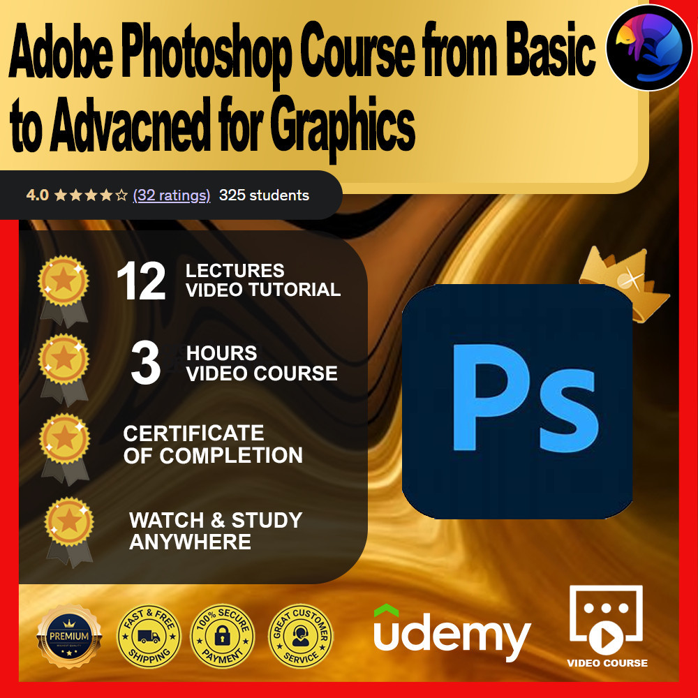 [Video Course] Adobe Photoshop Course from Basic to Advacned for Graphics | Shopee Malaysia