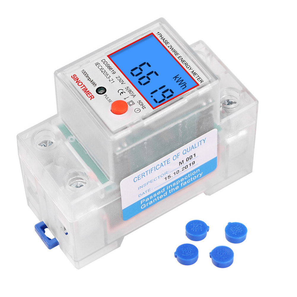 Single Phase Digital LCD Electricity Kwh Wattmeter Power Consumption ...