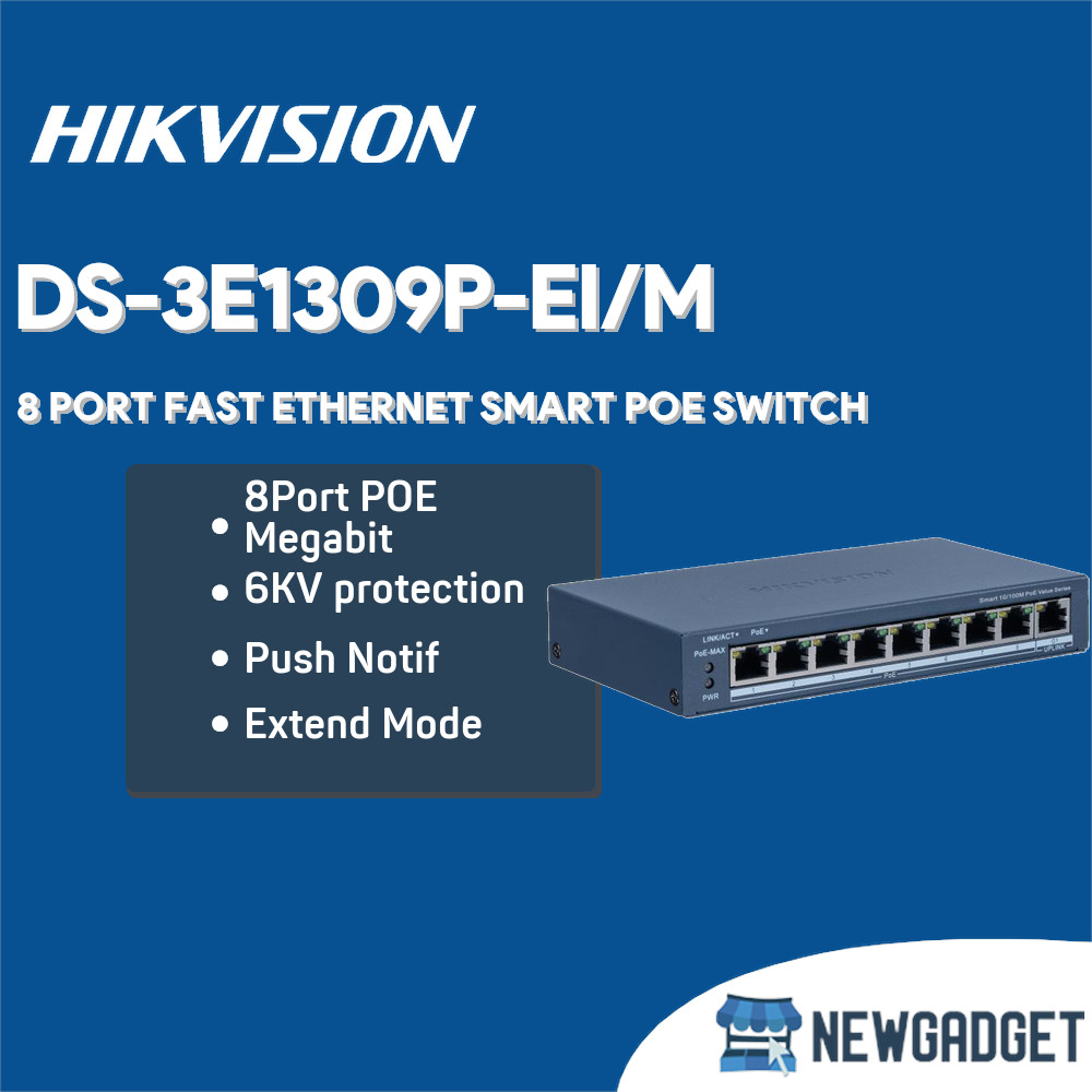 Hikvision DS-3E1309P-EI/M 8 PORT FAST ETHERNET SMART POE SWITCH | Shopee Malaysia