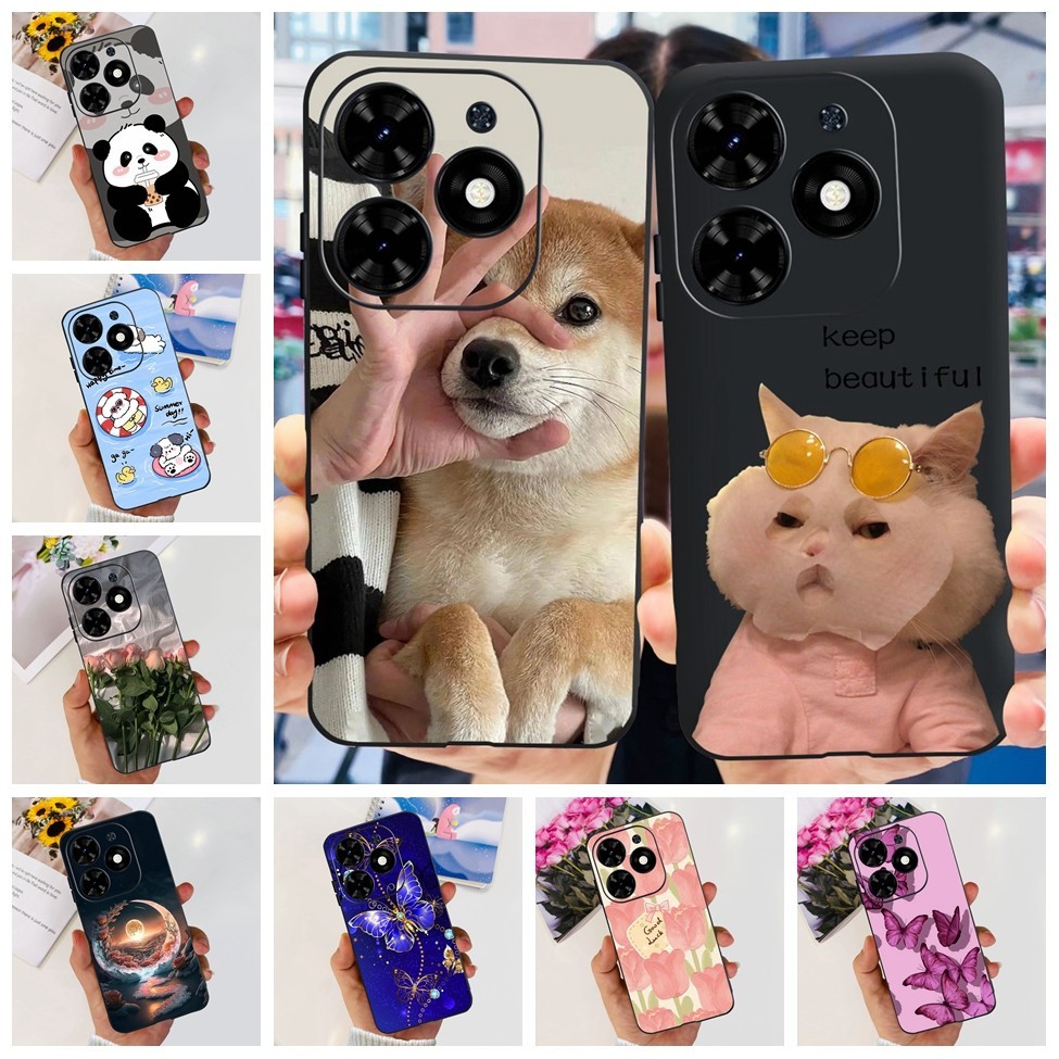 Casing Tecno Spark Go 2024 BG6 Case Aesthetic Cute Flowers Painted ...