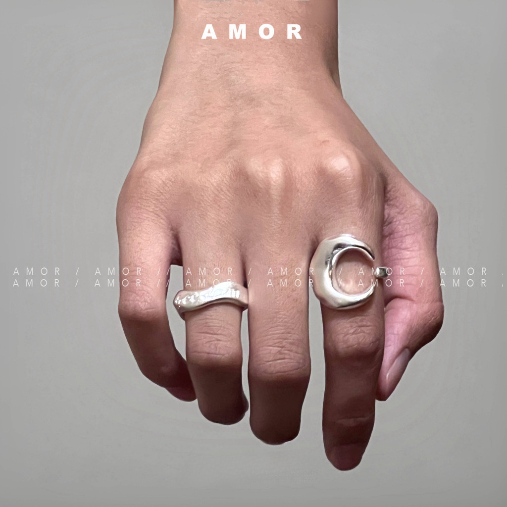 Irregular crescent ring, niche design, minimalist style, versatile for ...