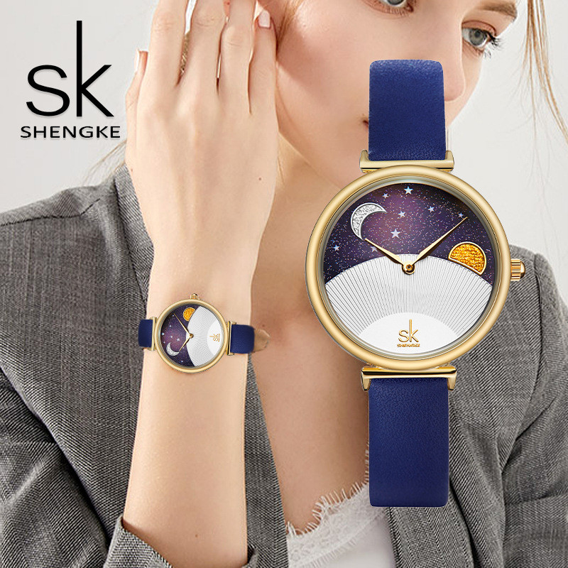 SK Ladies Watch female creative Sun and moon starry sky Northern Lights ...