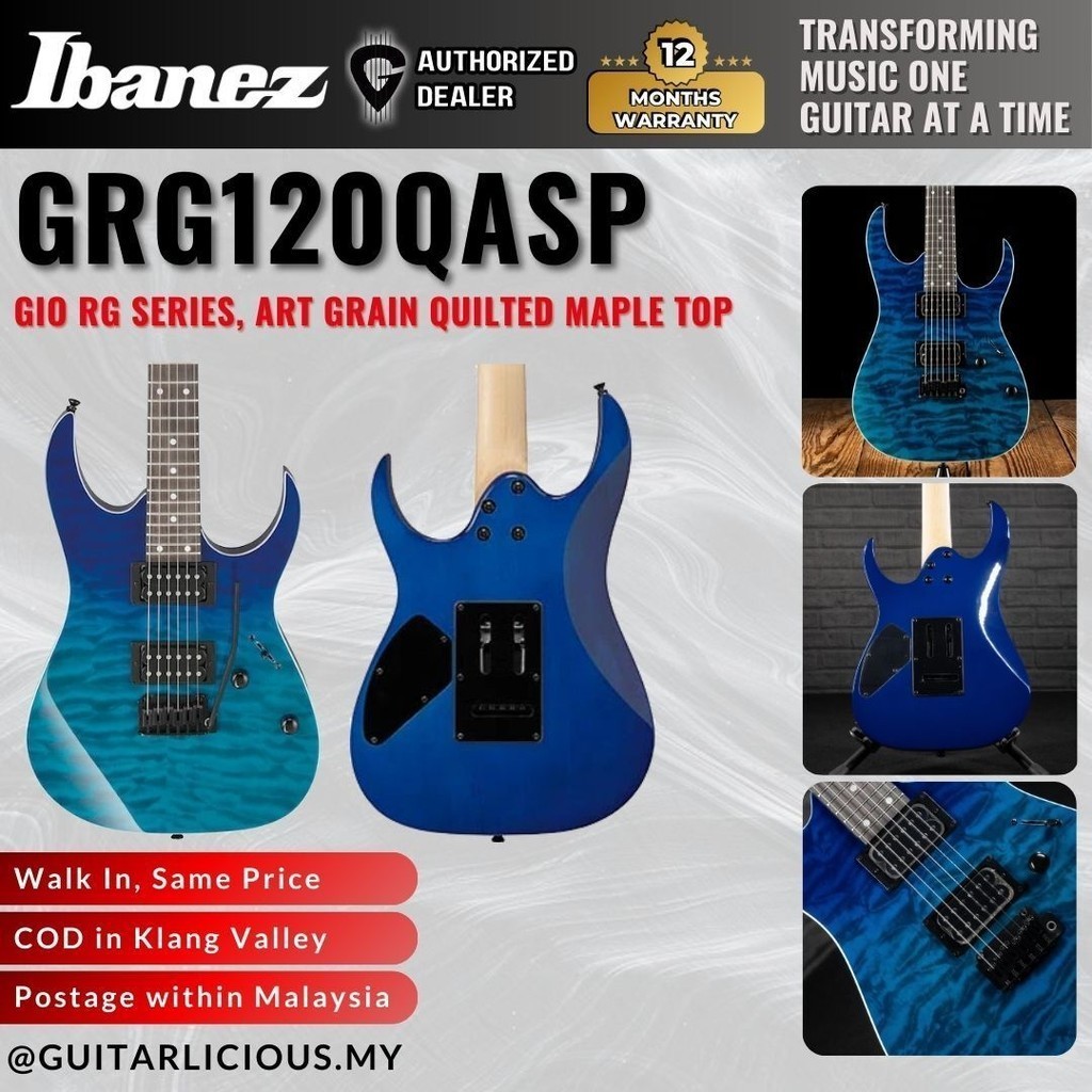 Ibanez Gio GRG120QASP, Art Grain Quilted Maple Top Electric Guitar ...
