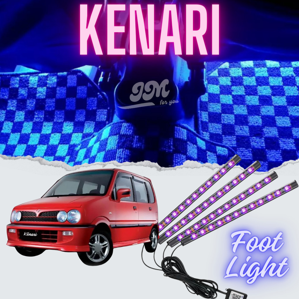 KENARI LED FOOT LIGHT RGB Floor Ambient Light Lampu Kaki Kereta ...