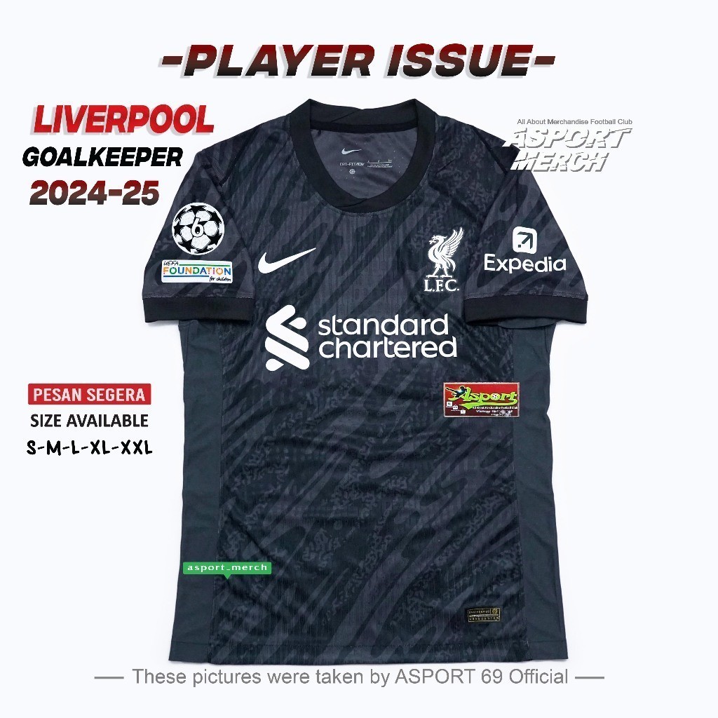 HITAM New LIVERPOOL GK HOME 2024 JERSEY PLAYER ISSUE LIVERPOOL ...
