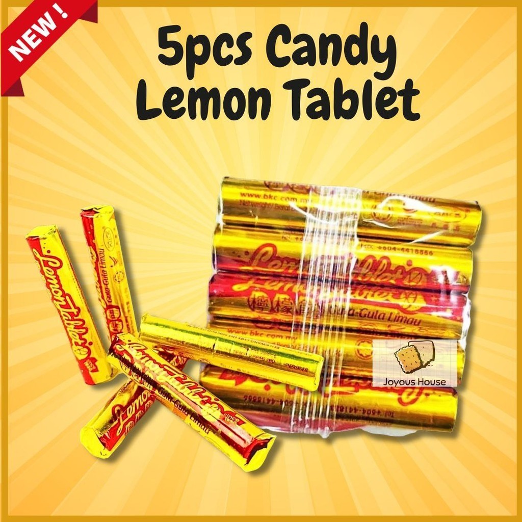 Lemon Tablet / 柠檬饼 / 柠檬糖 8g x 5 rolls Lemon Tablet Asam Candy Gula-Gula ...