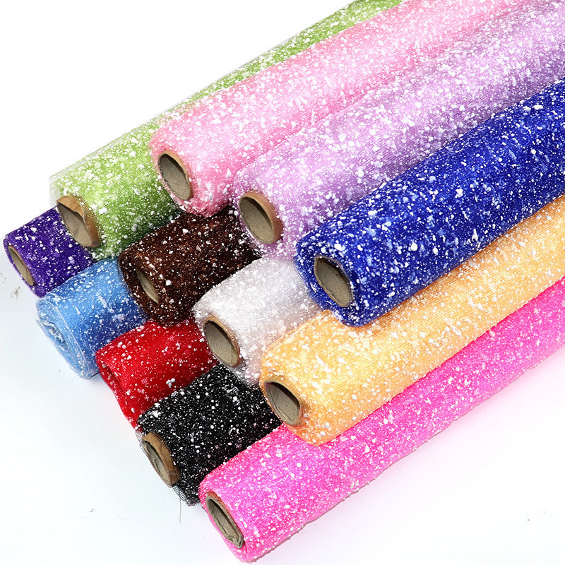 1 Roll Snowflake net snow dot gauze cartoon bouquet packing yarn ...