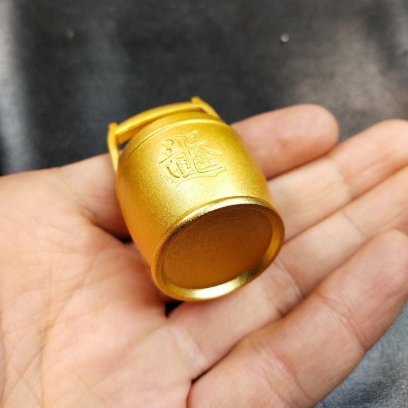 Straw Straw all-brass bucket of gold bucket of gold desktop ornaments ...