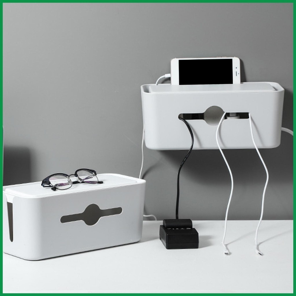 Cord Storage Box With Lid Electronic Cable Storage Organizer Dustproof ...