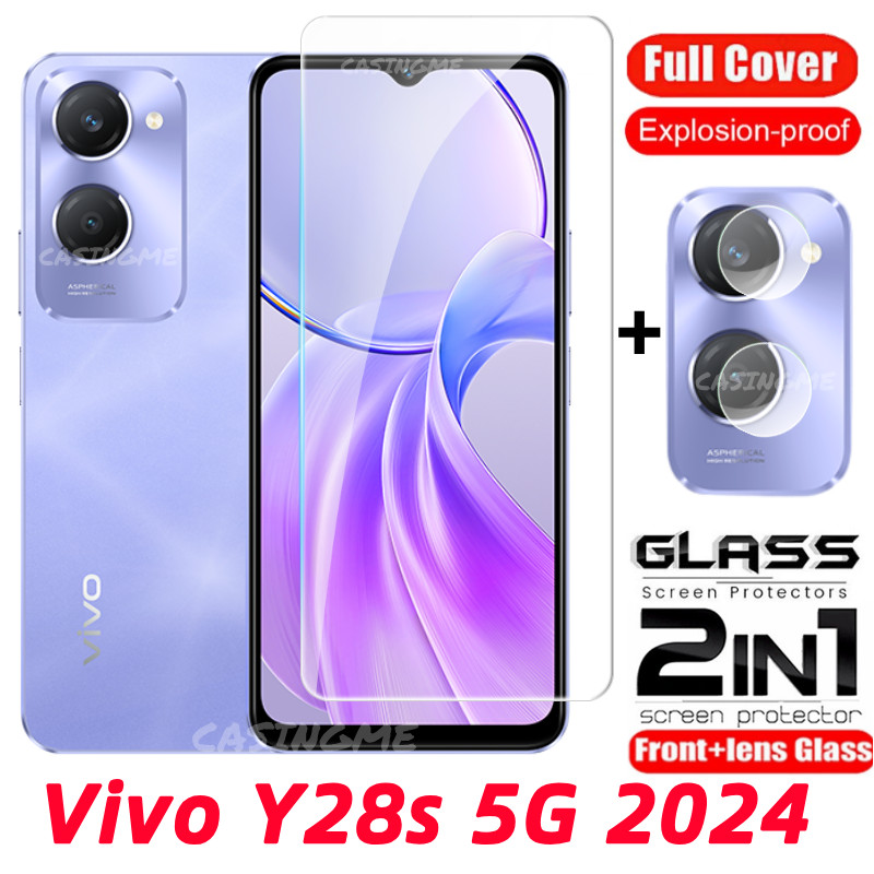 Vivo Y28s 5G 2024 Film 2 in 1 Screen Protector Full Cover Tempered ...