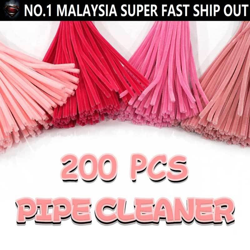 SP 200pcs Pink Series Pipe Cleaner Craft Dark Pink,Light Pink,Jade Pink ...