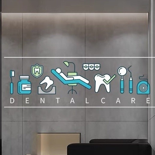 Dental Clinic Glass Door Sticker Oral Hospital Window Decal Decoration ...