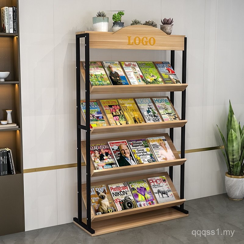 Newspaper Rack Magazine Rack Wooden Floor Display Rack Office ...