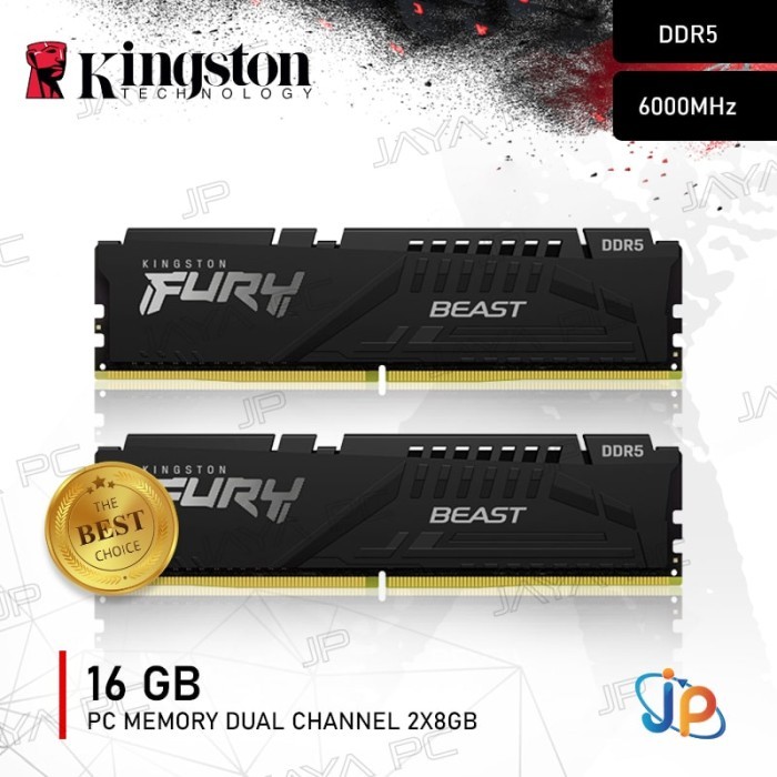 Memory Kingston Fury Beast PC48000 6000Mhz DDR5 16GB - 2x8GB Ram ...